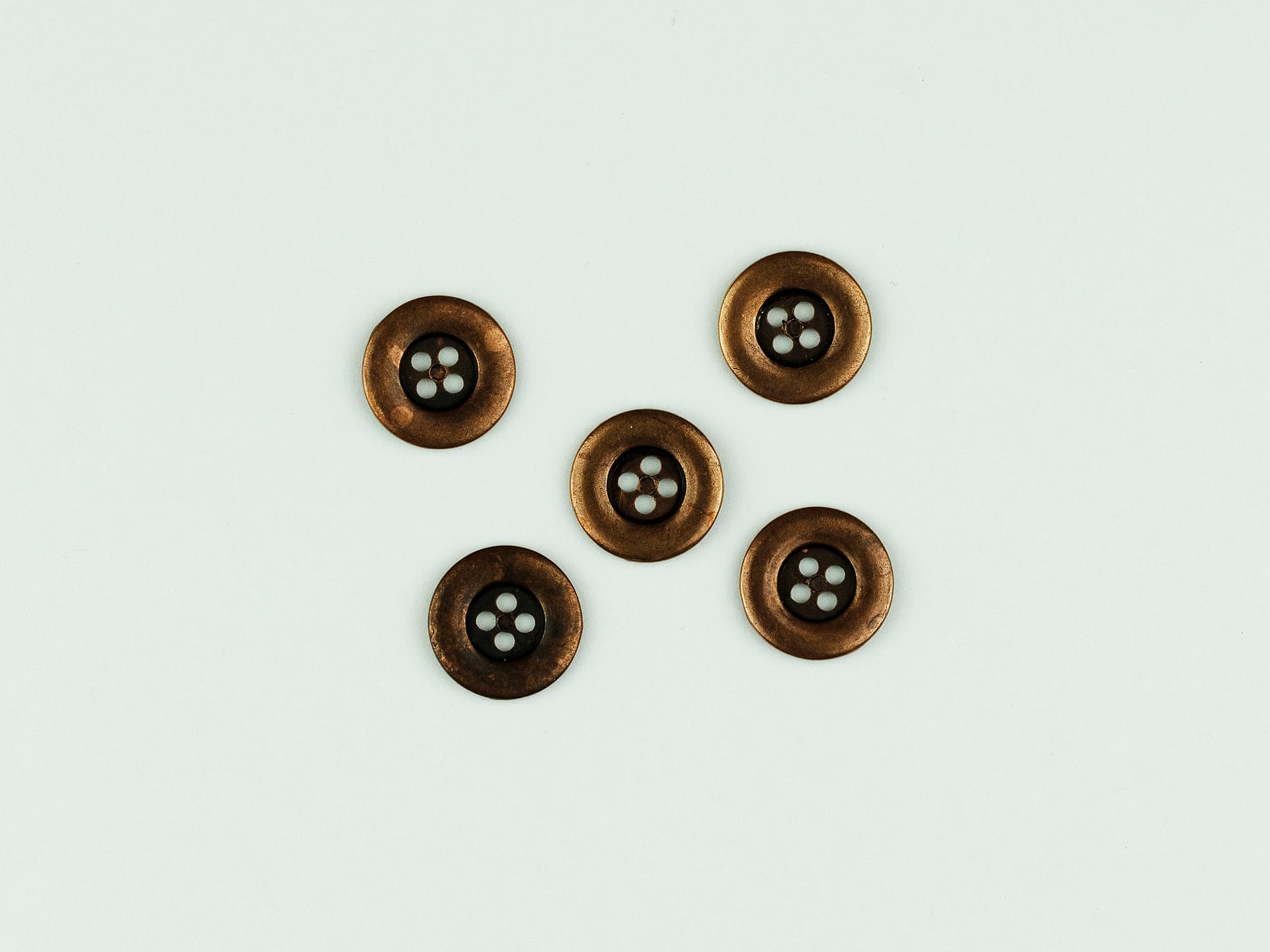 Metal Copper & Silver 4 hole Buttons - Wild and Woolly